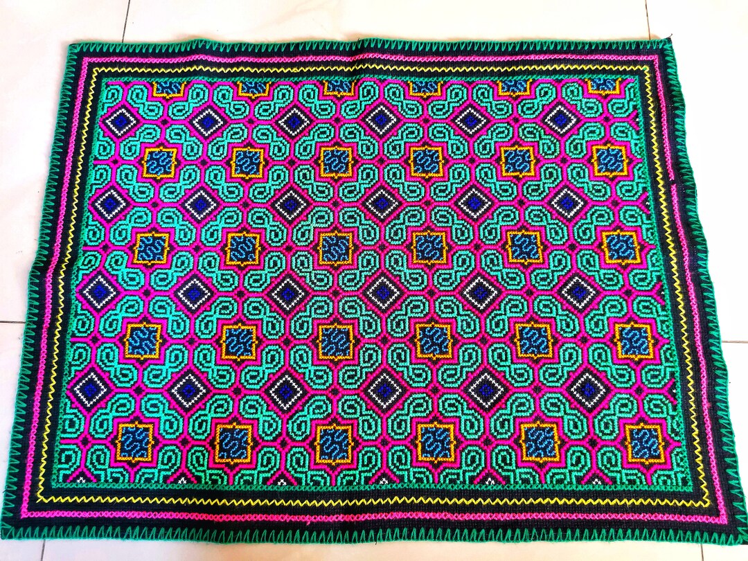 68x52cm-shipibo Embroidery Ayahuasca Art Shipibo Tapestry Shamanic Clothing, Ceremony Clothing ...