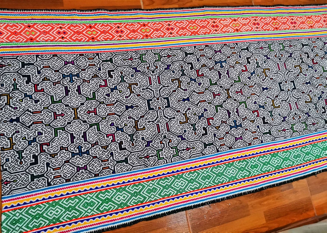 145x67cm-shipibo Tapestry Ayahuasca Art Icaro Textile Shipibo Sacred Art, Shipibo Embroidery ...