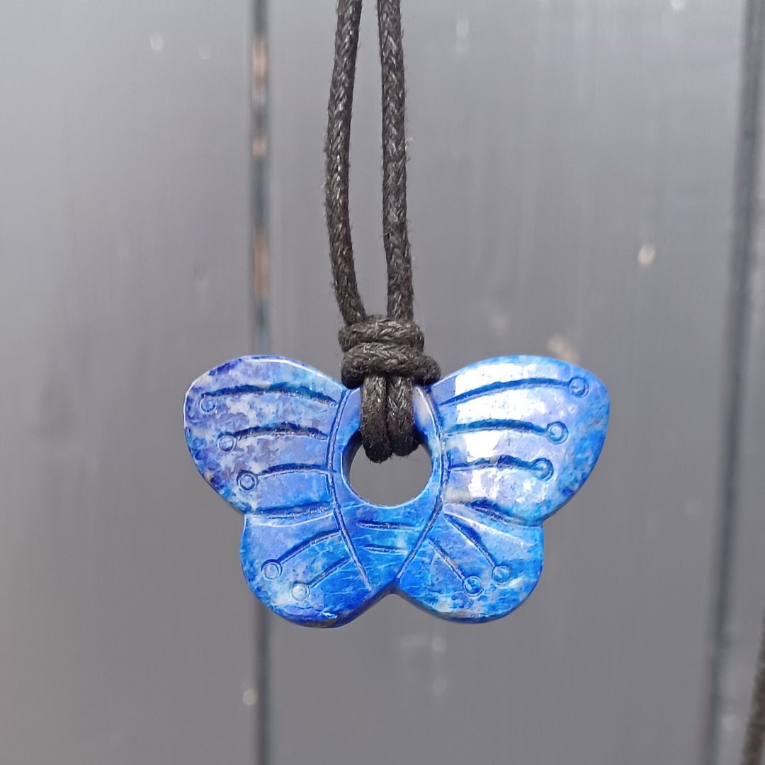 Gemstone Necklace Butterfly Gemstone Necklace. Lapis Lazuli Necklace ...