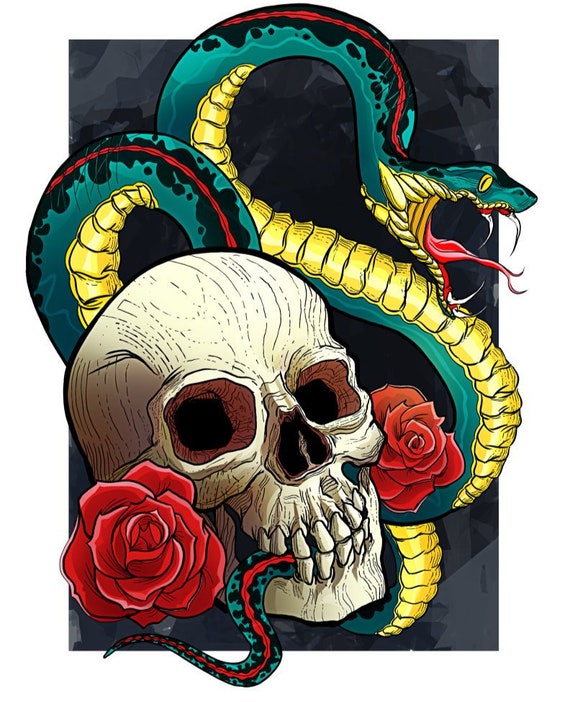 Traditional Skull And Snake Tattoo 42+ Neo Traditional Snake Tattoos
