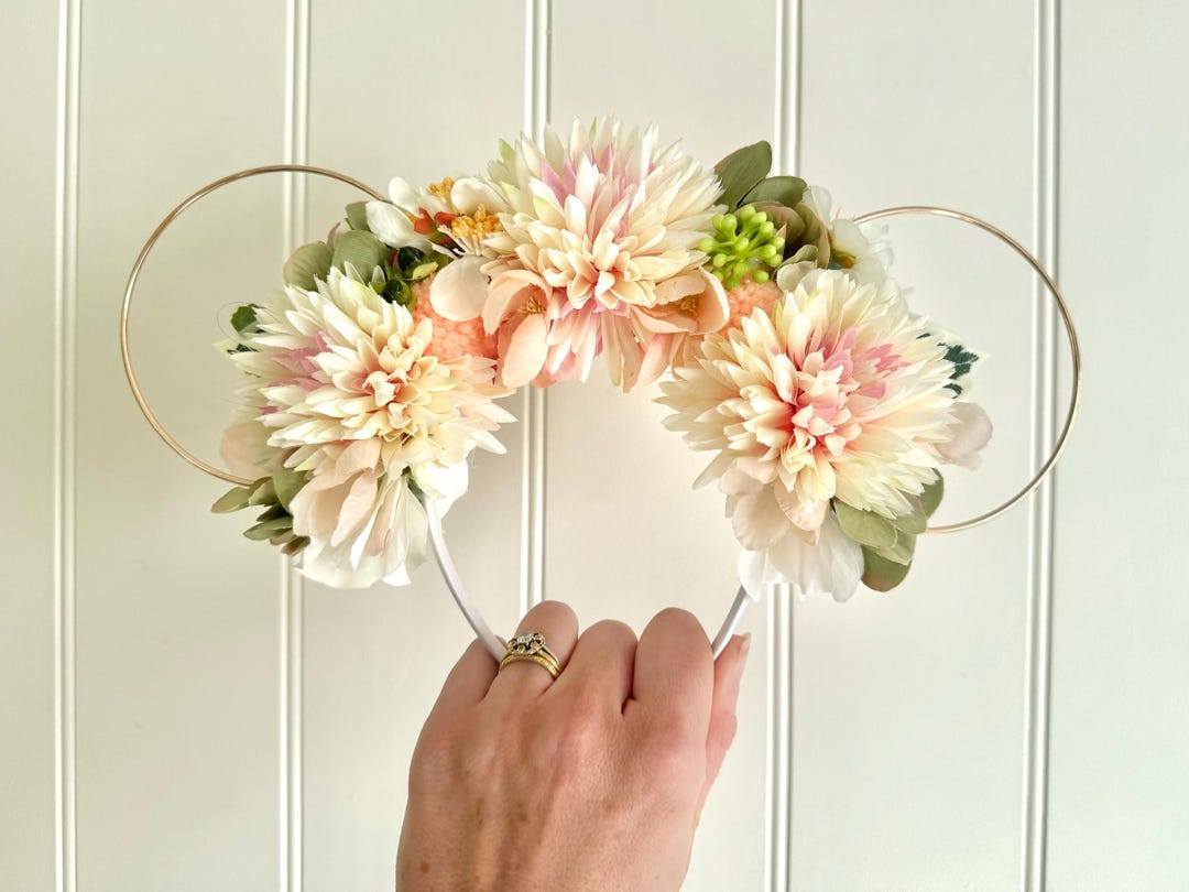 Light Pink Disney Floral Minnie Ears, Disney Hen Do Ears, Disney ...