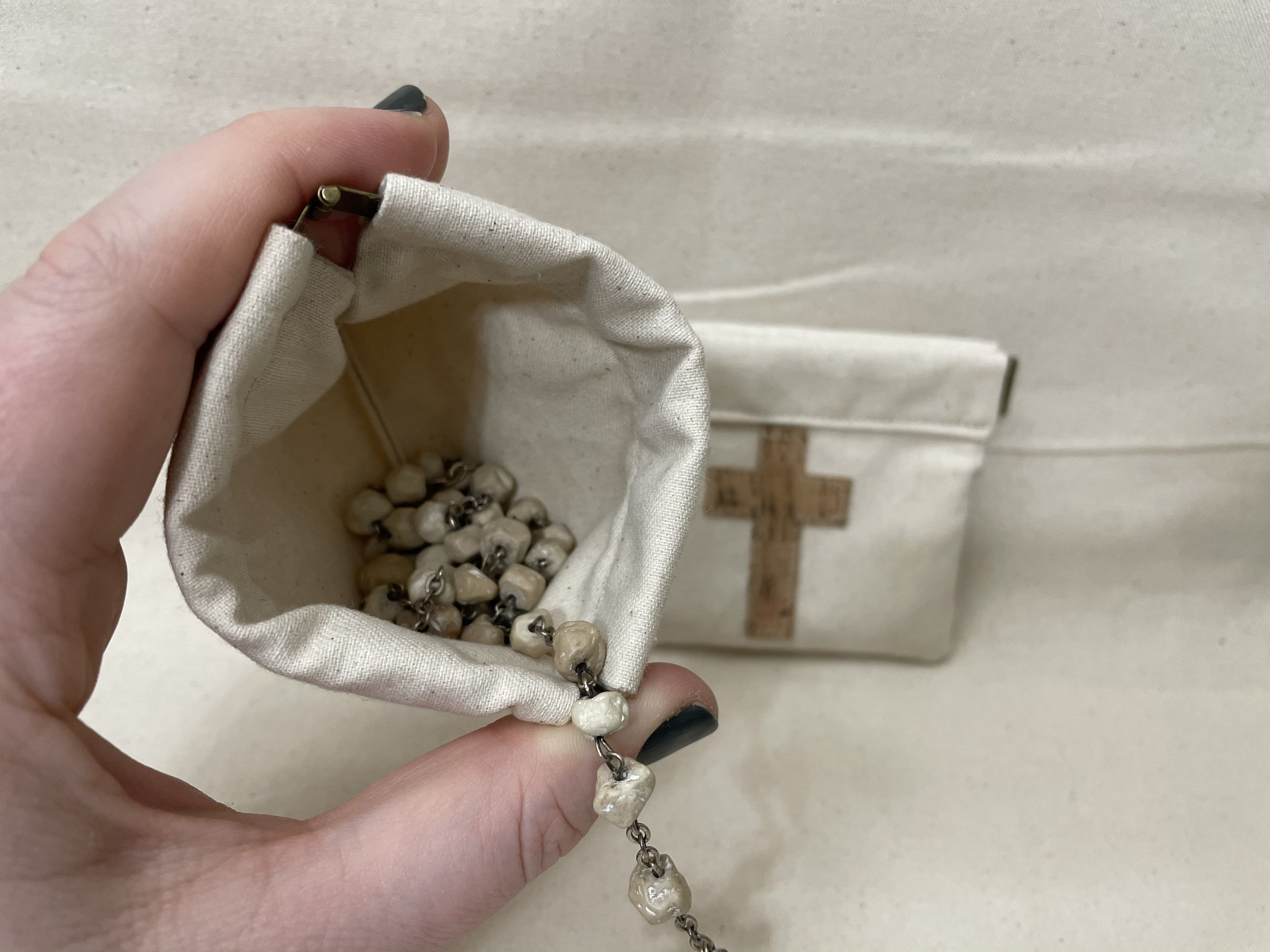 Rosary Snap Pouch With Cross, Rosary Pouch for Man, Minimalist Catholic ...