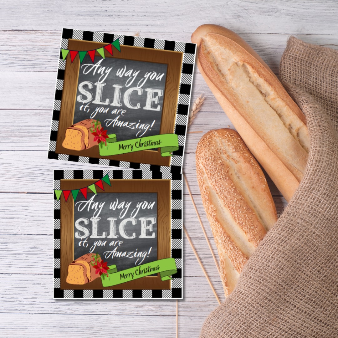 Co-worker Christmas Gift Tag, Neighbor Gift Tag, Gift Idea, Bread Gift ...