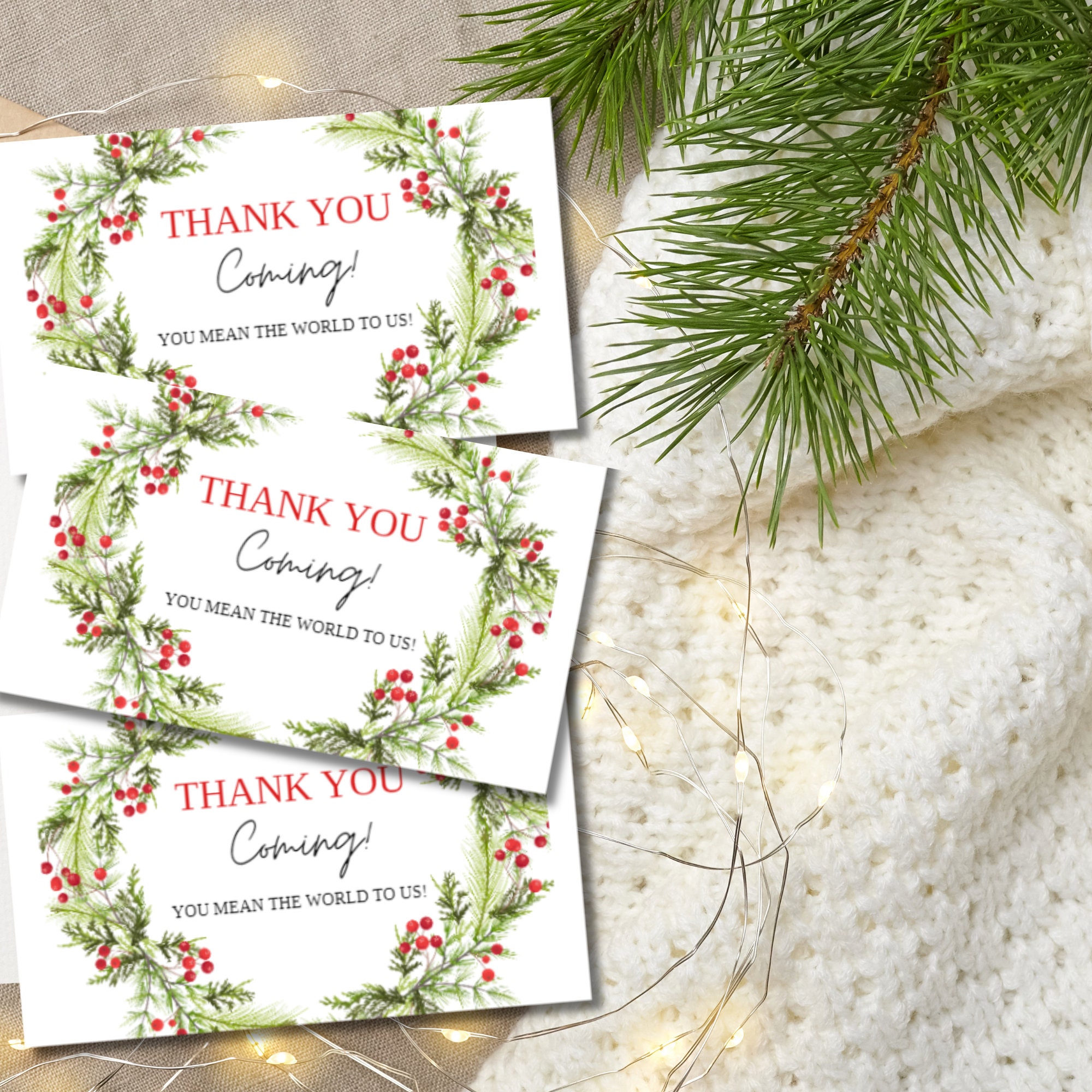 Editable Christmas Party Invitation, and Thank You Cards, Christmas ...