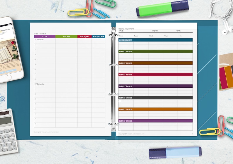 2 Student Planner Instant Download 192 Pages Printable for 2024 - 2025 ...