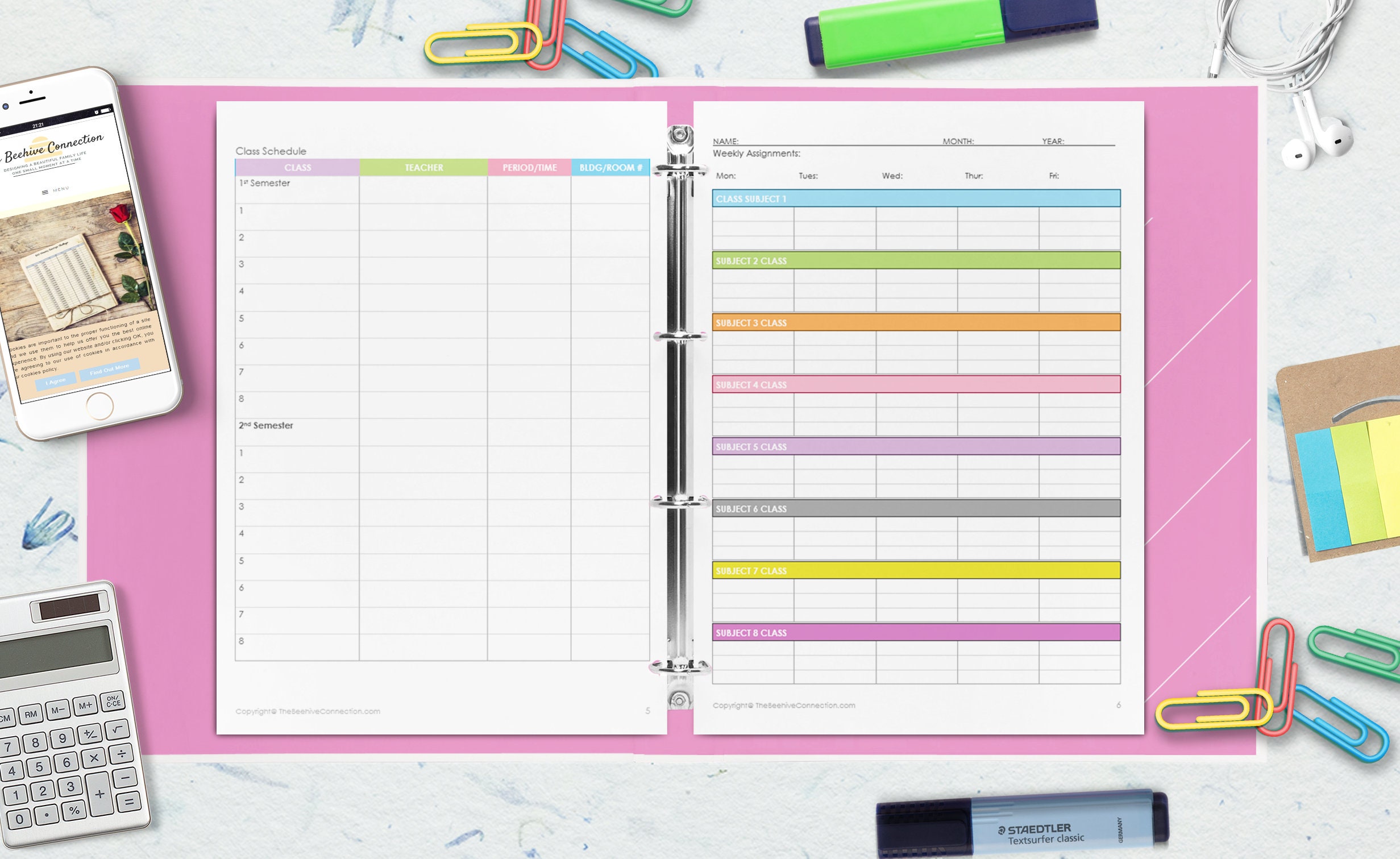 2 Student Planner Instant Download 192 Pages Printable for 2024 - 2025 ...