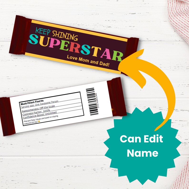 Instant Download Editable Hershey Candy Bar Wrapper Templates - Etsy