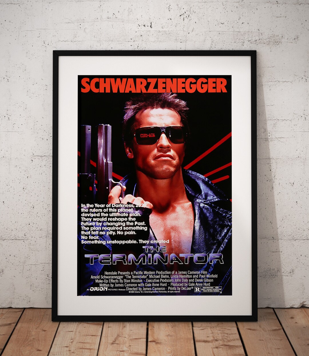 Póster de la película Terminator 1984. Opciones enmarcadas A4/A3 ...