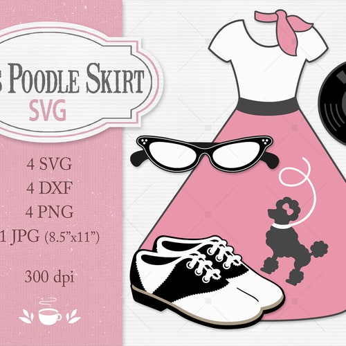 50's Poodle Skirt Layered SVG and DXF Cut File PNG - Etsy