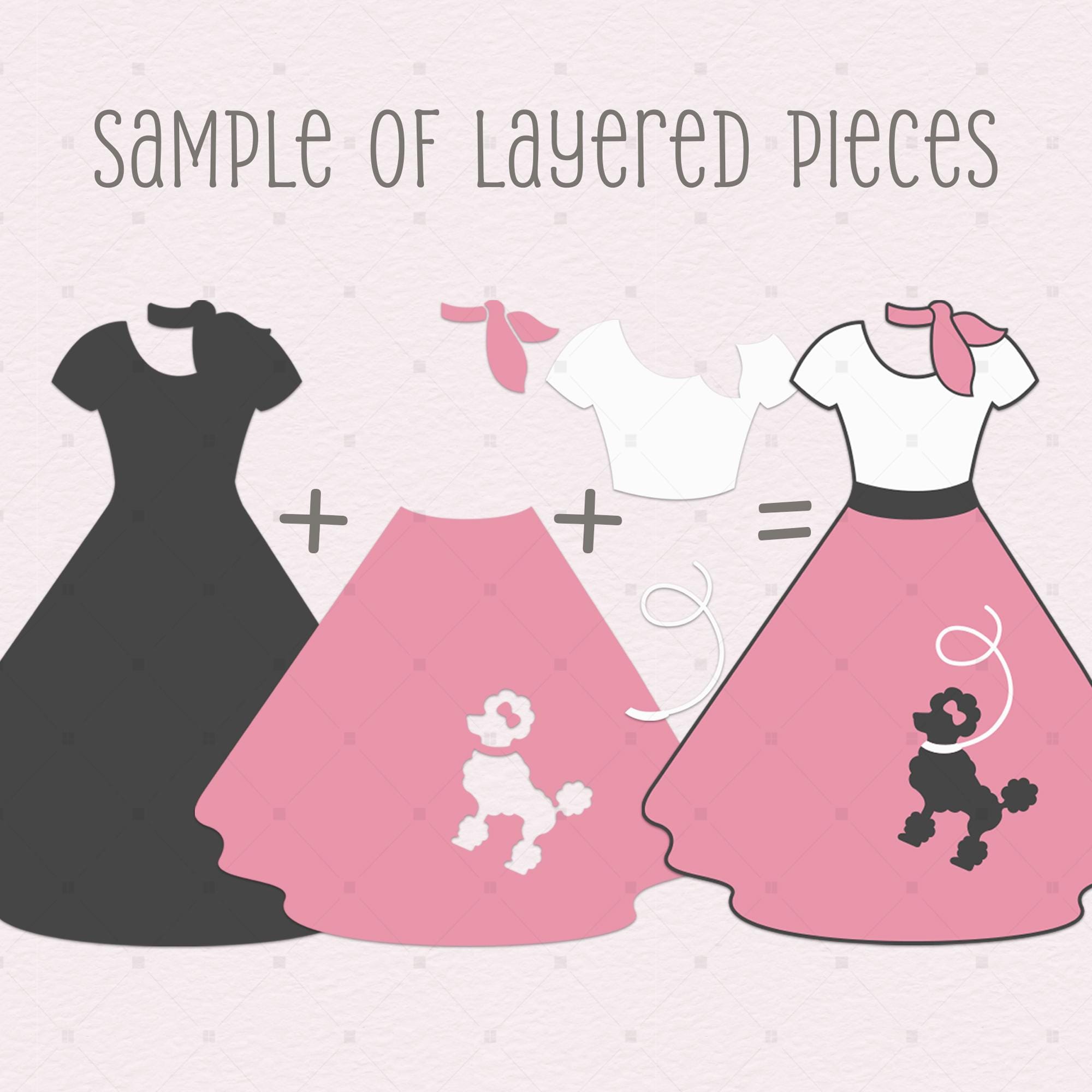 50's Poodle Skirt SVG: Layered Cut File, Clipart (digital Download) - Etsy