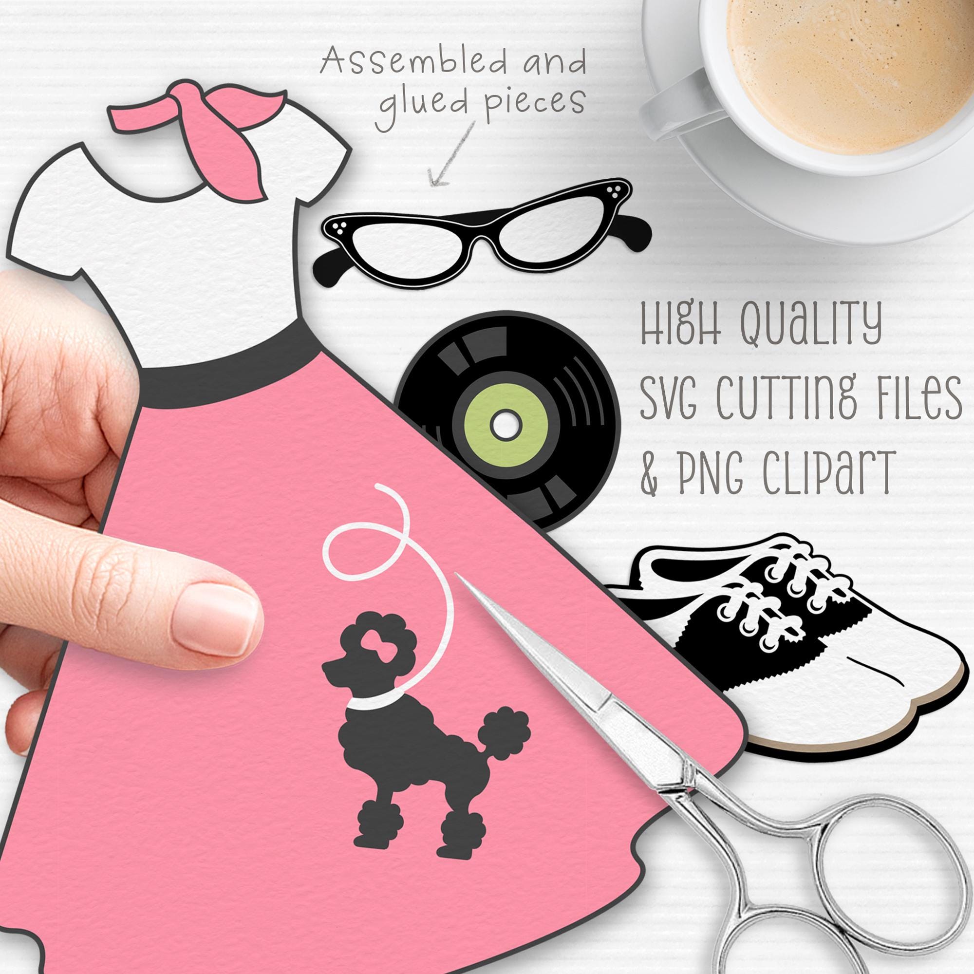 50's Poodle Skirt SVG: Layered Cut File, Clipart (digital Download) - Etsy