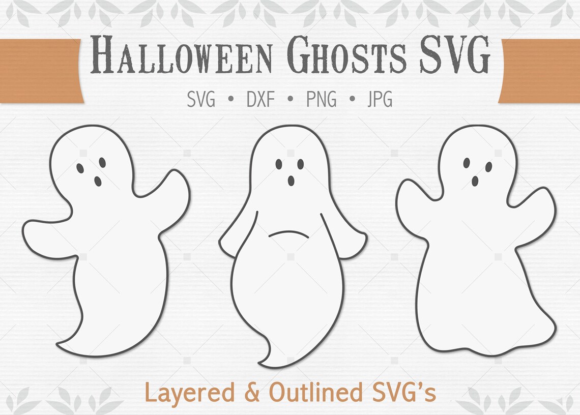 Halloween Ghosts SVG DXF Cut Files PNG Digital Downloadable - Etsy