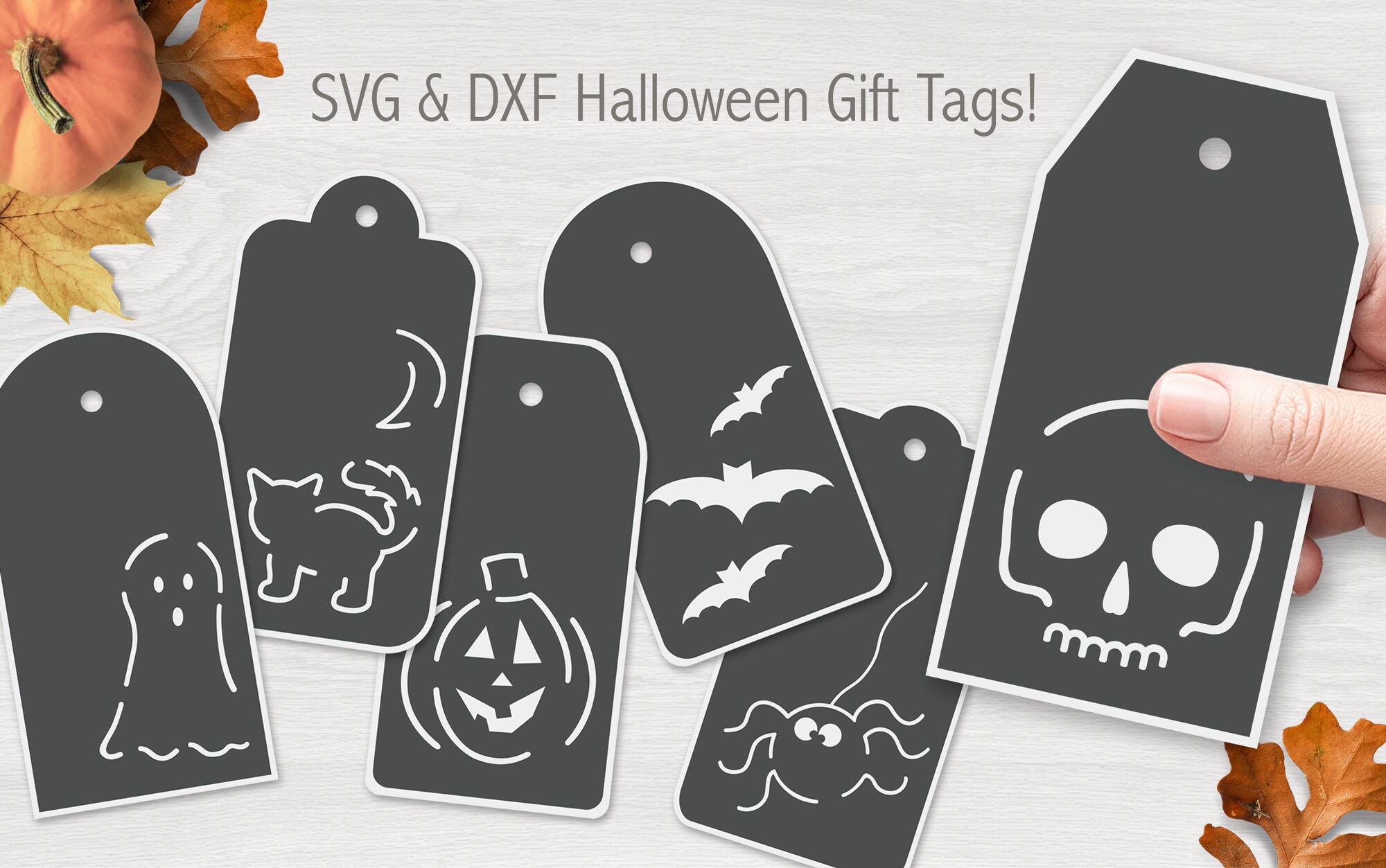 Halloween Gift Tags, Layered SVG & DXF Cut Files, Jpg and PDF Print and ...