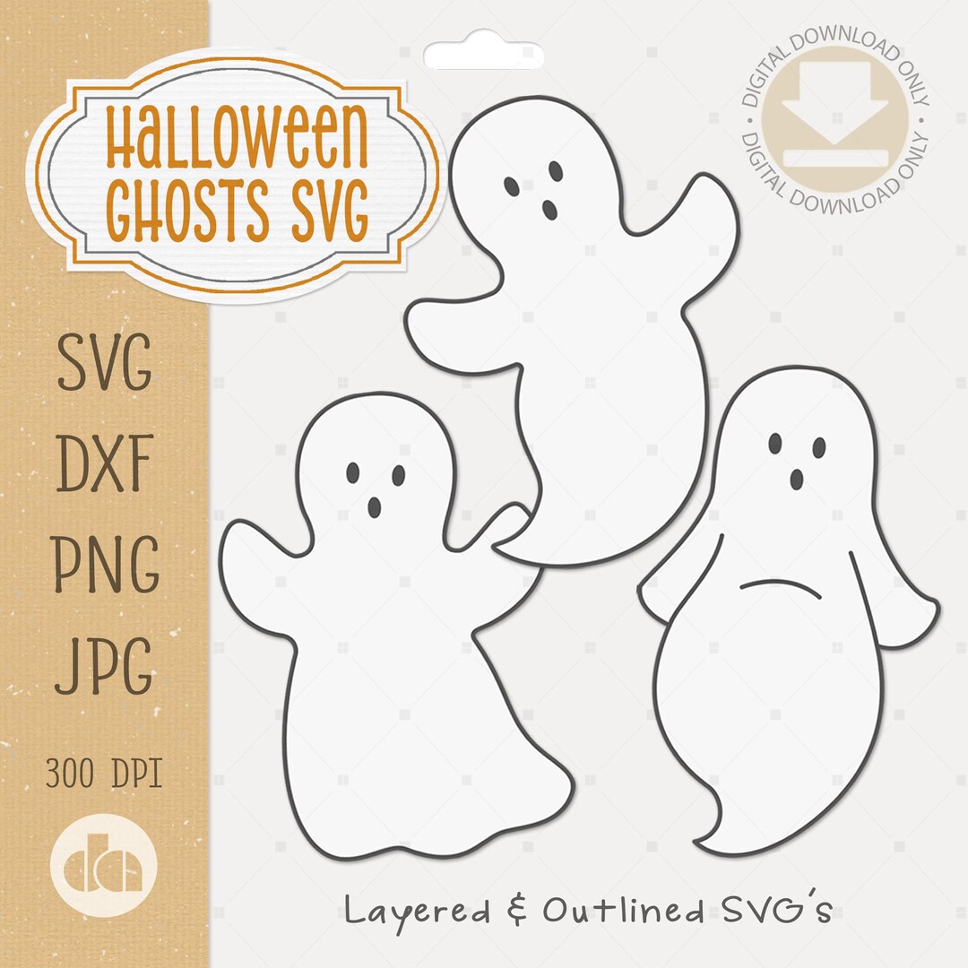 Halloween Ghosts SVG Cut Files: Cute & Spooky Ghost Clipart, Instant ...