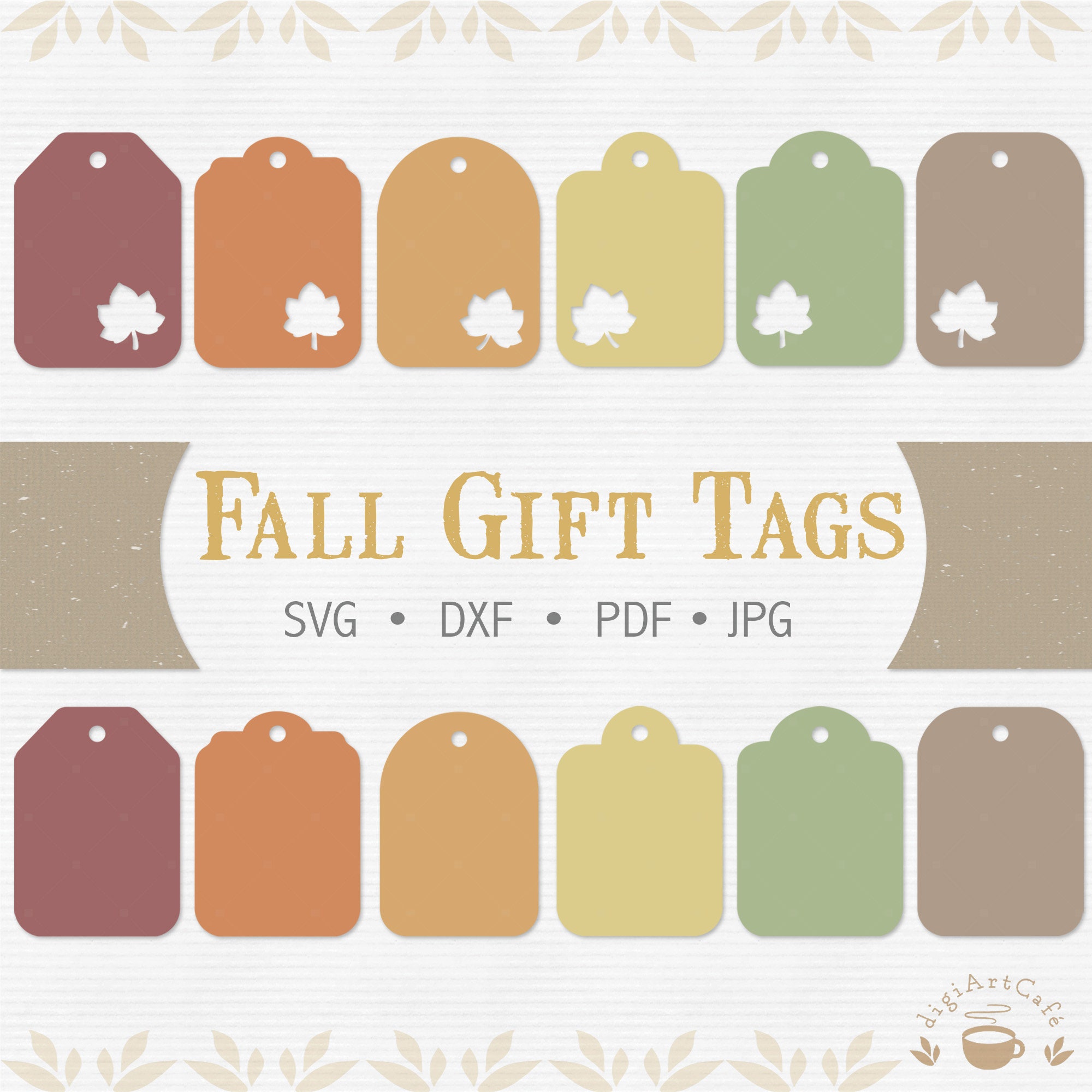 Fall Gift Tags SVG DXF JPG & Pdf Print and Cut Sheets - Etsy