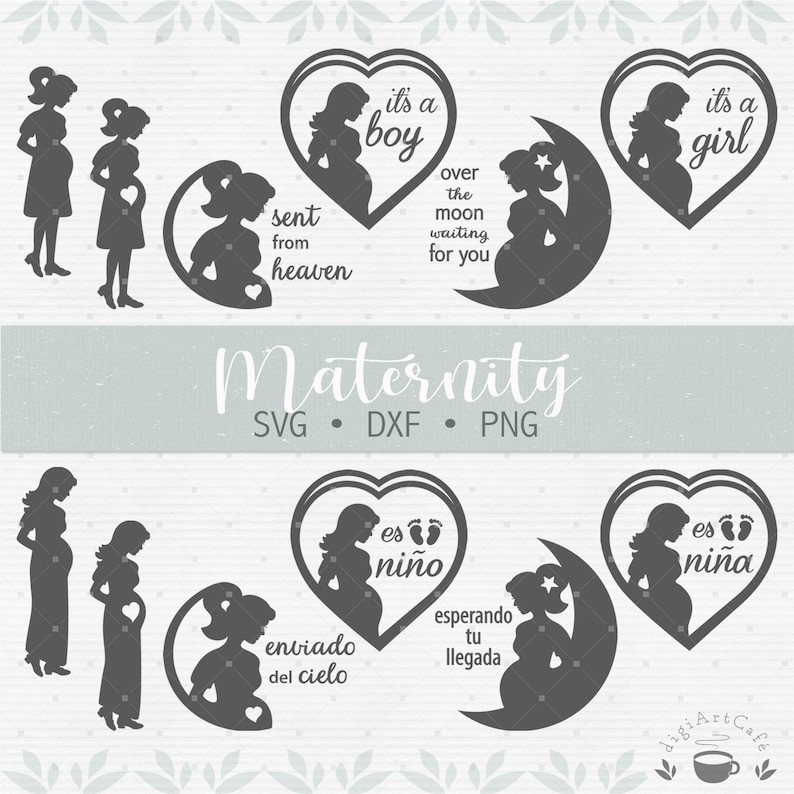 Maternity SVG Dxf Cut File PNG Digital Downloadable Clipart - Etsy