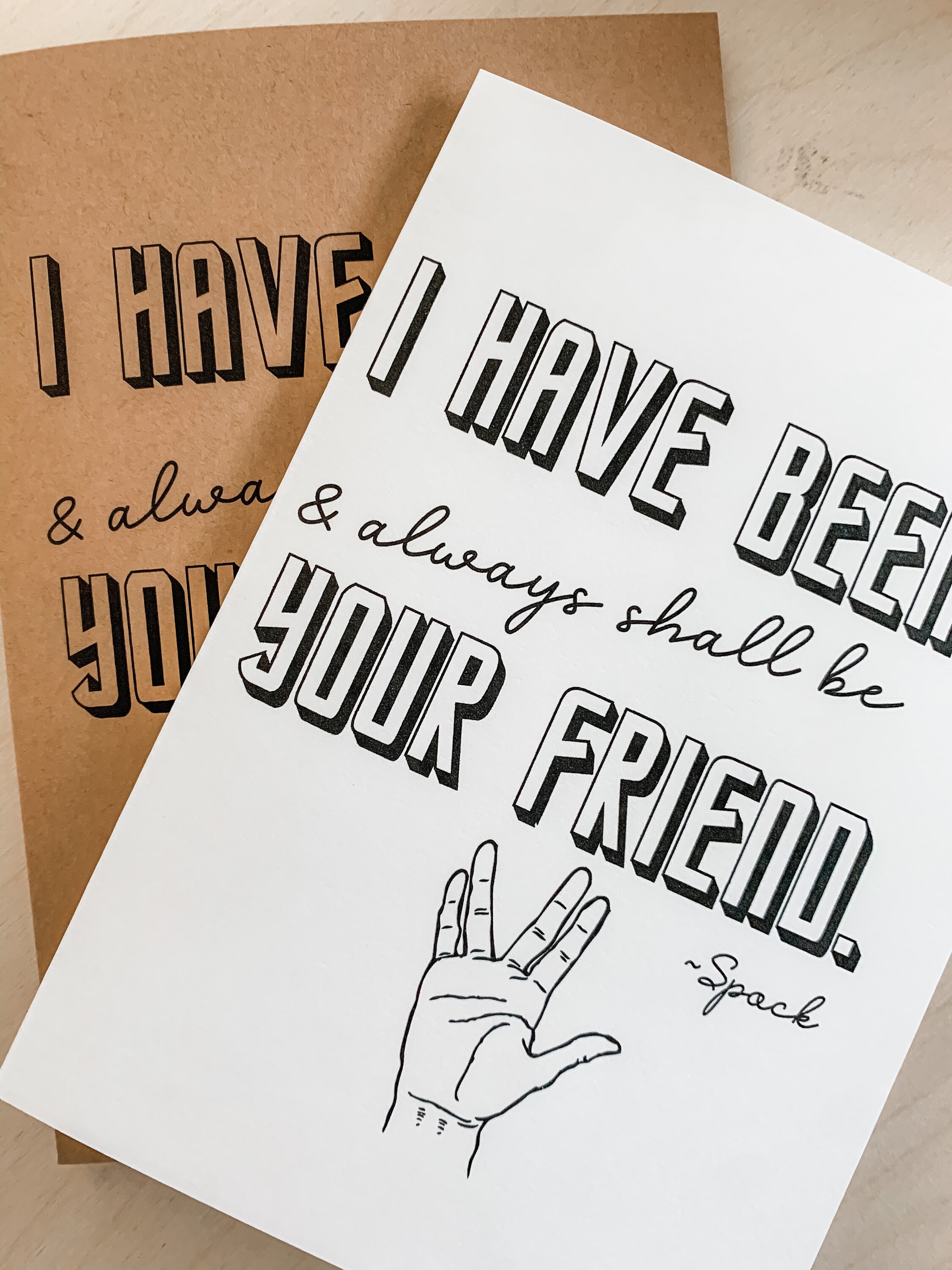 Star Trek Spock Inspired Friendship Quote Card - Etsy