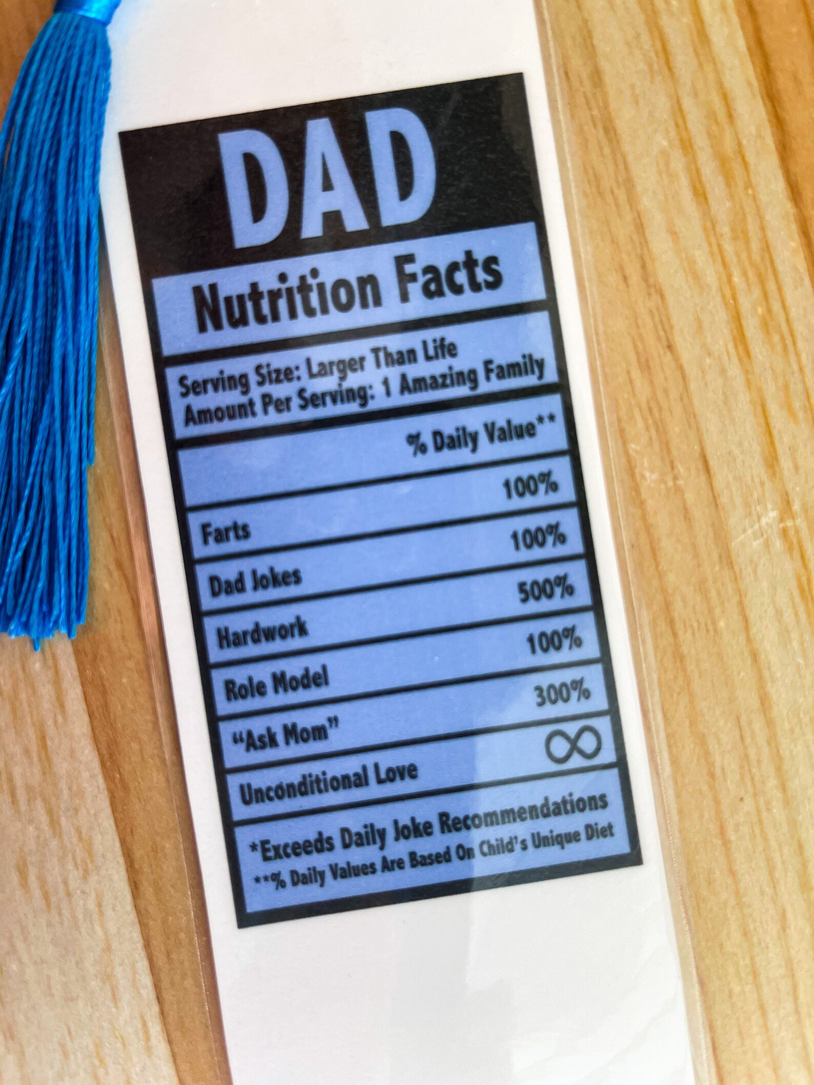 Dad Ingredients Father's Day Tassel Bookmark - Etsy