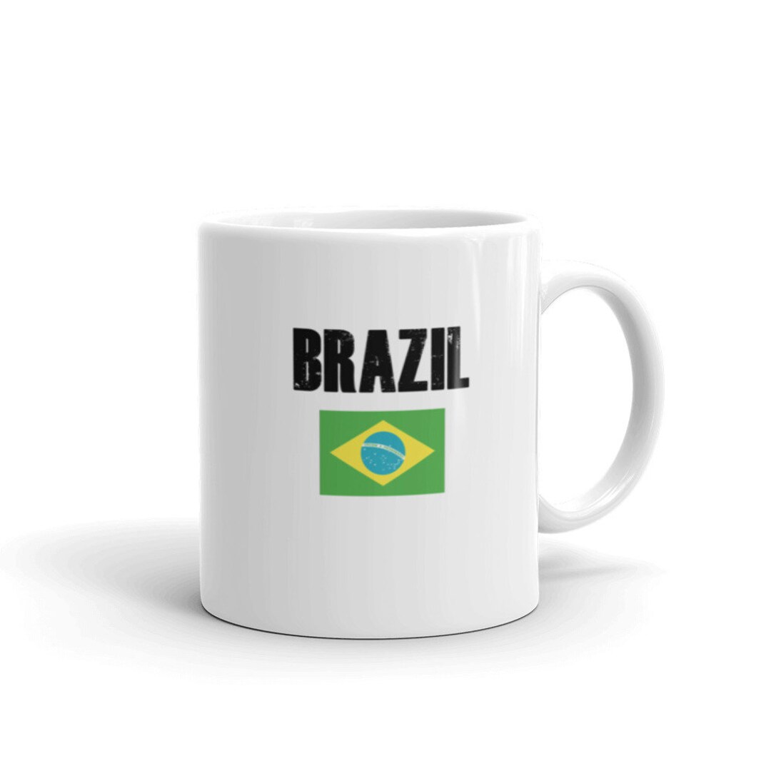 Vintage Distressed Style - Brazil Flag Mugs Unique Coffee Mug, Coffee ...