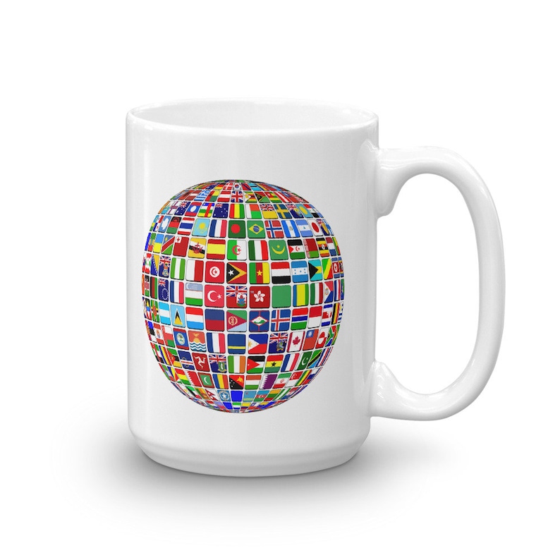 Flags of the World Earth Mug, Coffee Mug, Heritage, DNA, Personalized ...