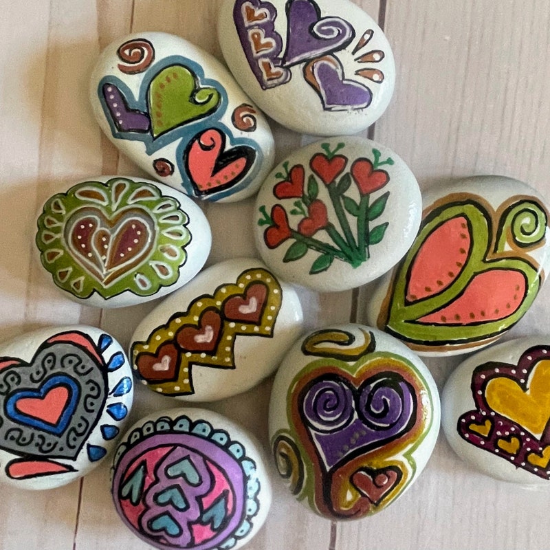 Hand Painted Heart - Etsy