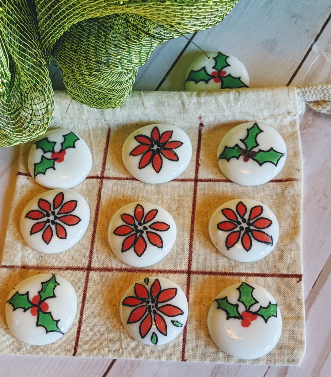 Holiday Tic Tac Toe, Tic Tac Toe Portable Game, Travel Size Tic Tac Toe ...