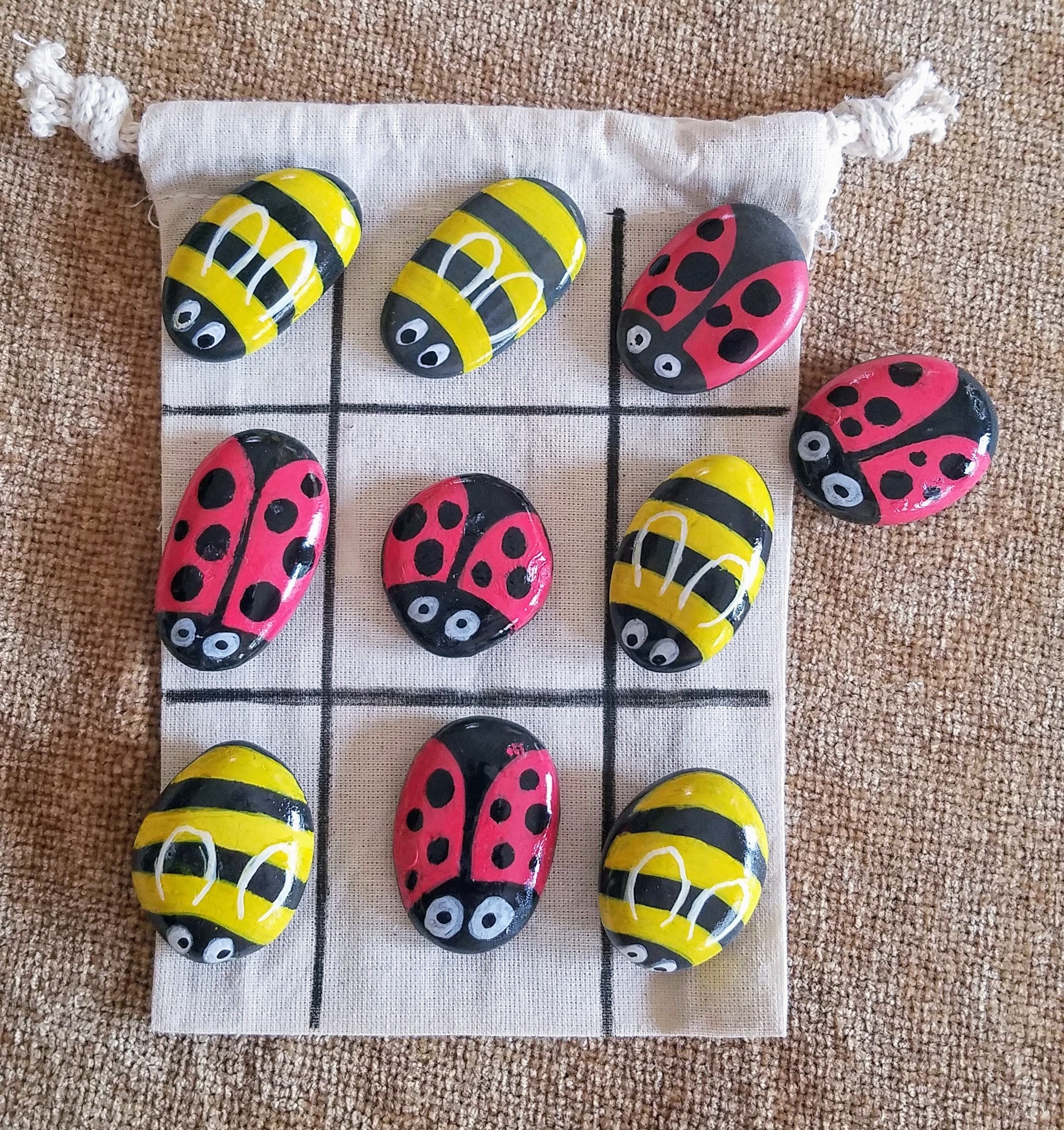 Ladybug & Bumblebee Tic-tac-toe Portable Game Travel Size - Etsy Australia