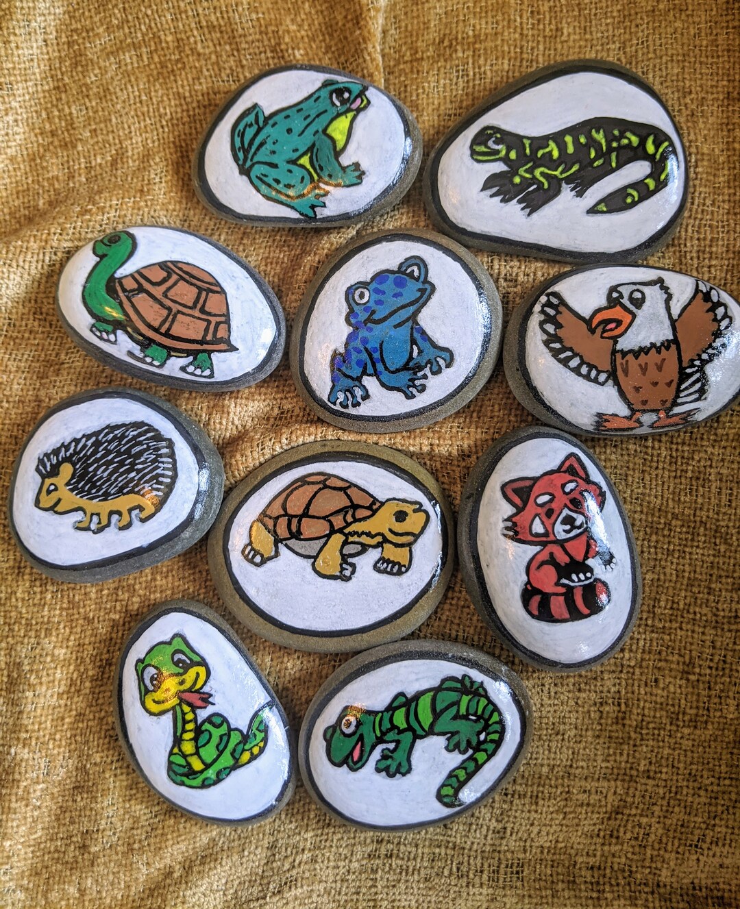 Zoo Animal Story Stones Painted Rocks, Montessori Tactile Learning ...