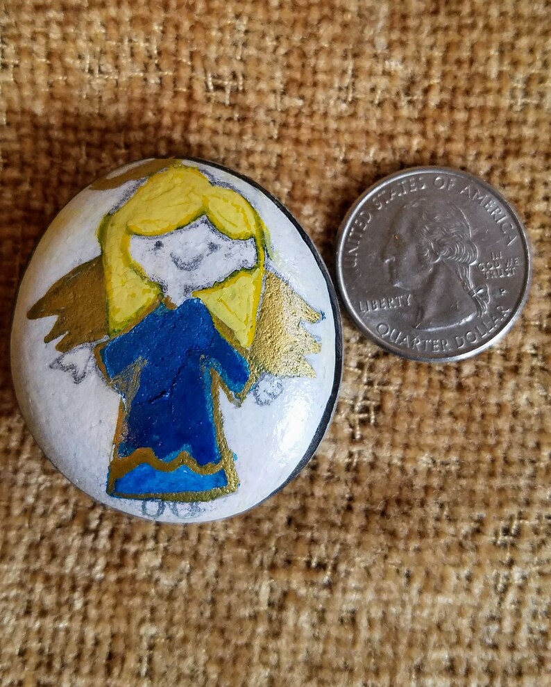 Pocket Angel Painted Rock Pocket Angel for Boy Little Girl | Etsy
