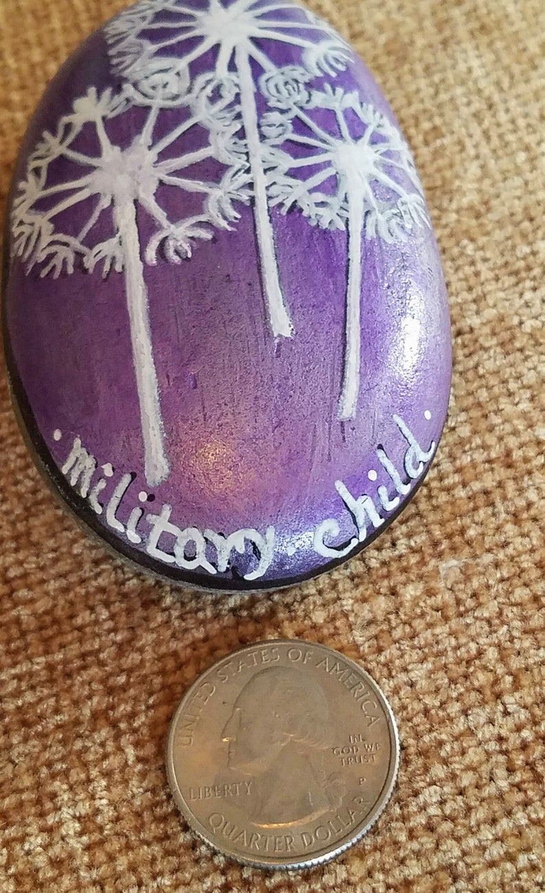 Military Child Painted Rock Dandelion Painted Rock Military - Etsy