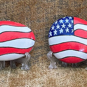 American Flag Painted Rock, Patriotic Painted Stone, Fourth of July ...