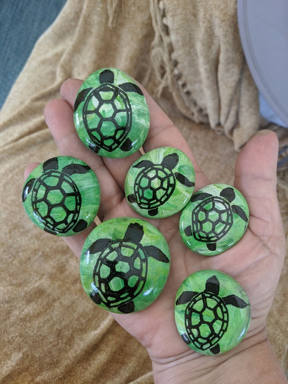 Turtle Rock Painting Acrylic Totem Rocks: Sea Turtle – The Kaz