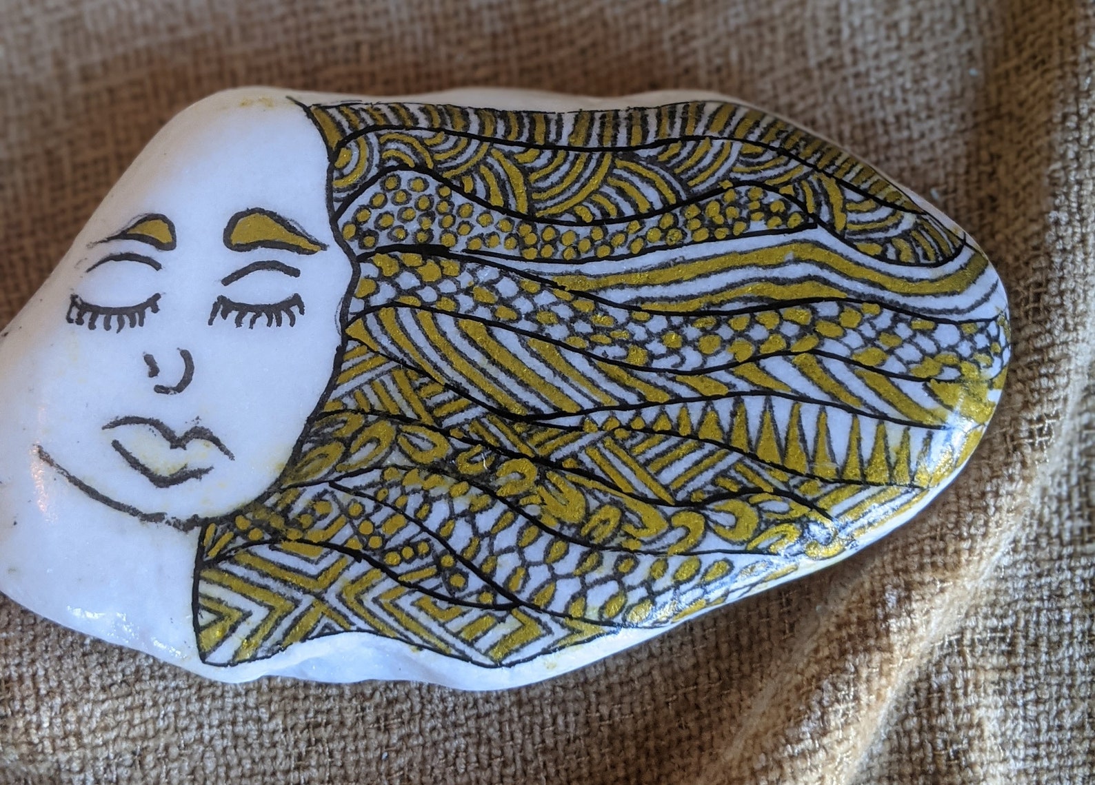 Woman With Zentangle Hair Pretty Lady Zentangle Ladies Face - Etsy