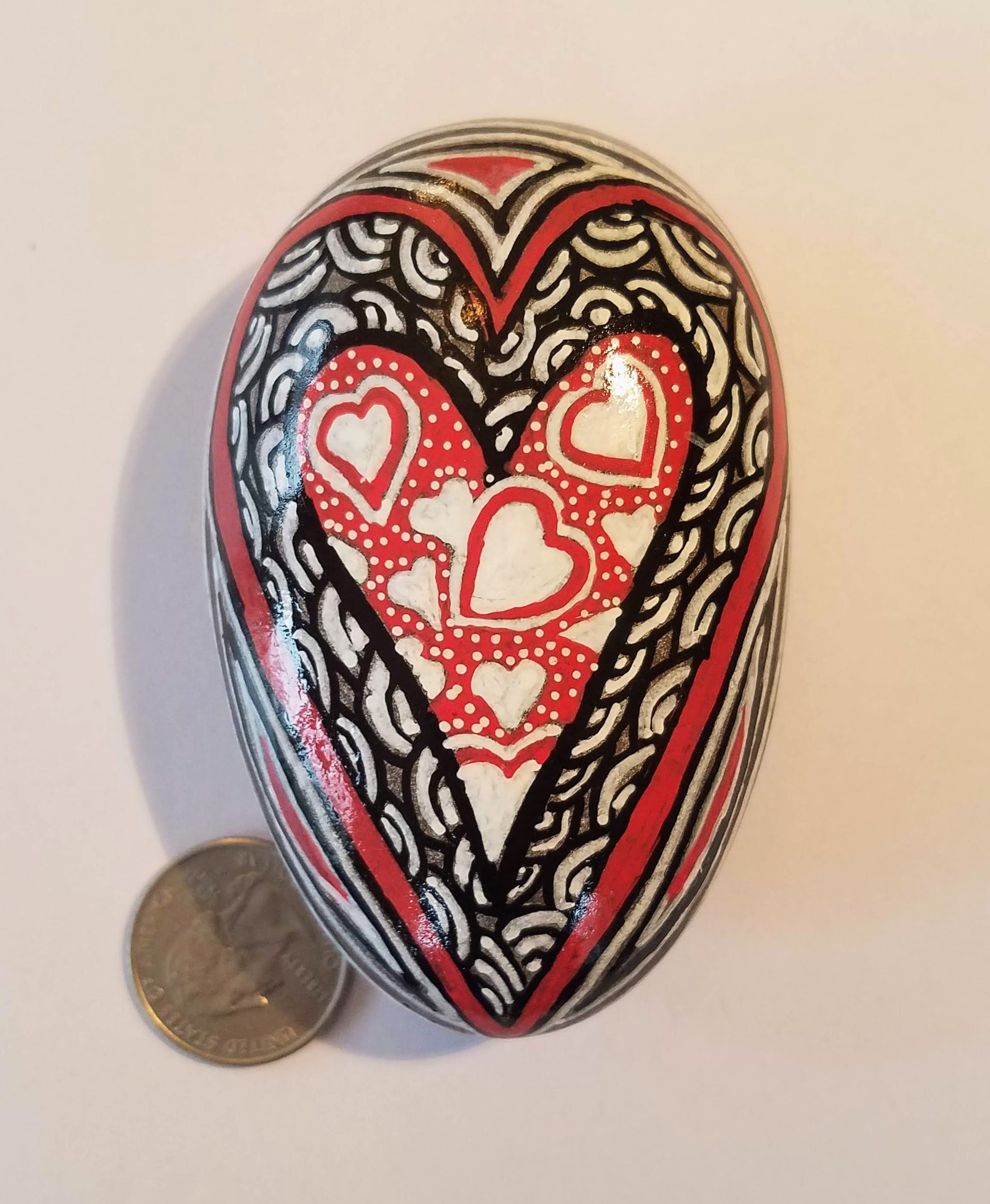 Intricate Hand-painted Heart Rock Love Themed Stone Art - Etsy