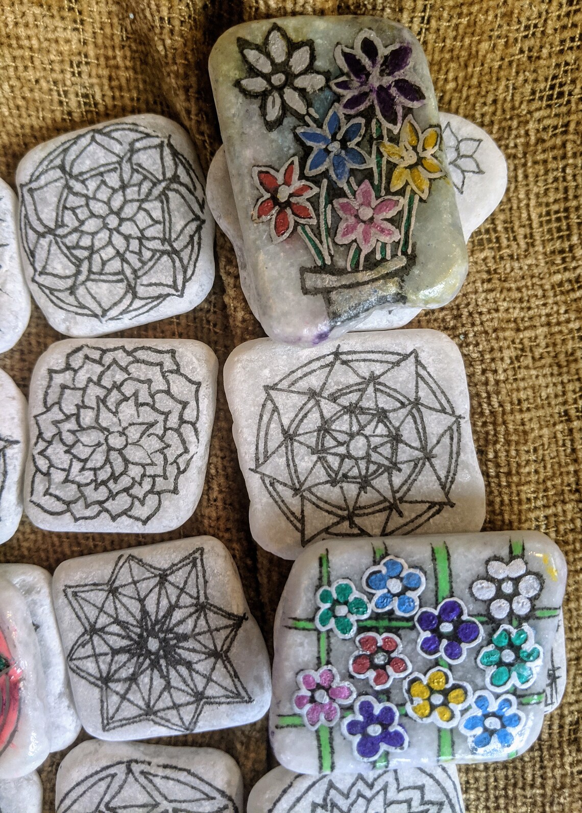 Painted Rocks Kit Set of 12 Adult Coloring Rocks Craft Kit - Etsy