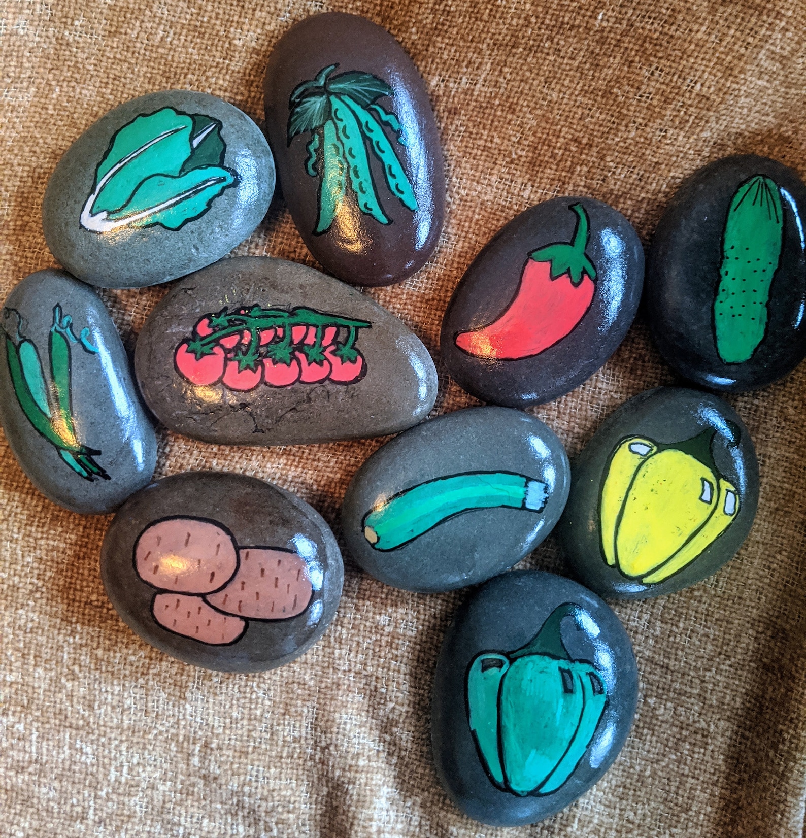 Hand-painted Vegetable Garden Stones Vegetable Markers - Etsy