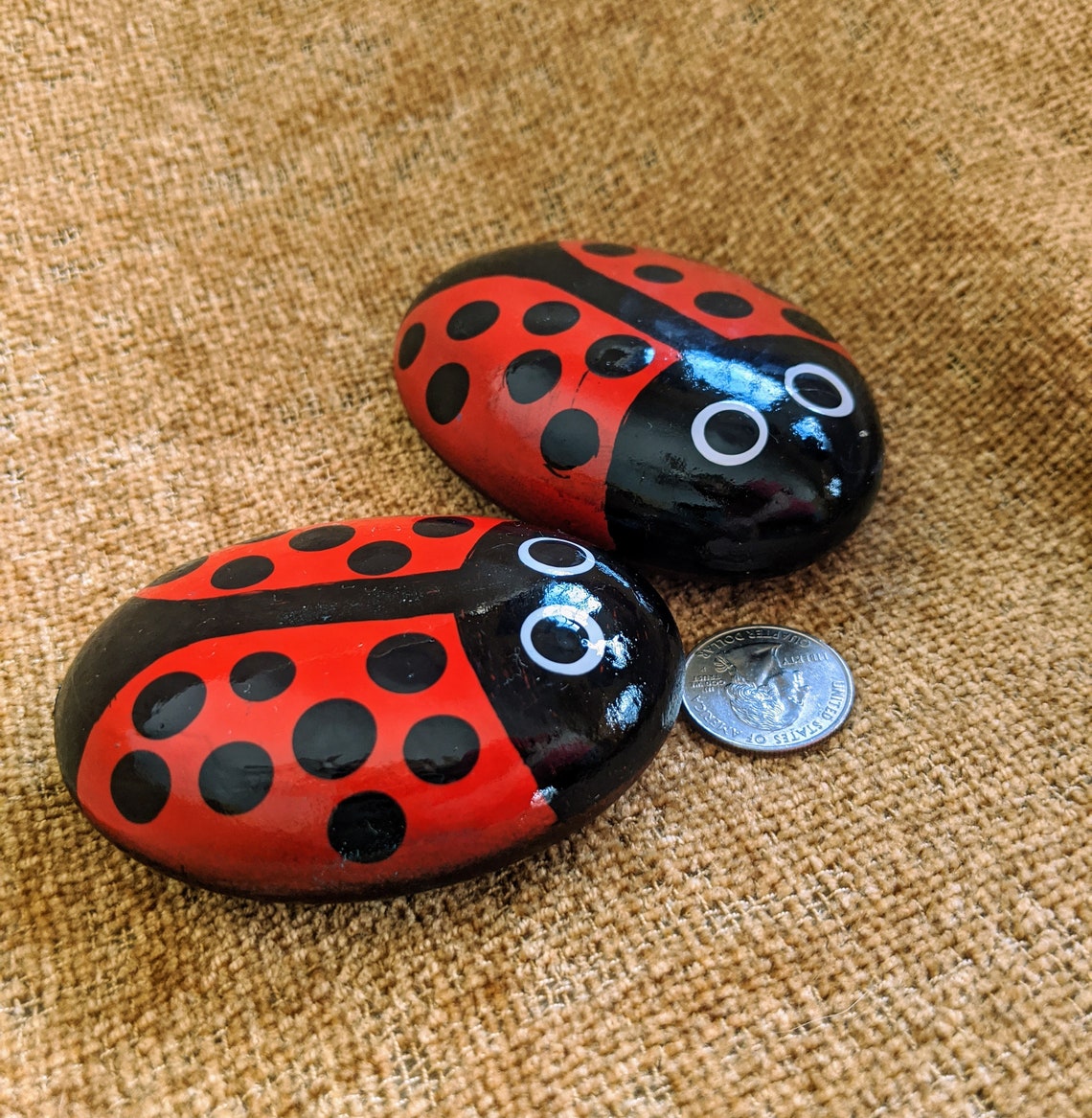 Large Lady Bug Rocks Garden Stones Home Decorner - Etsy