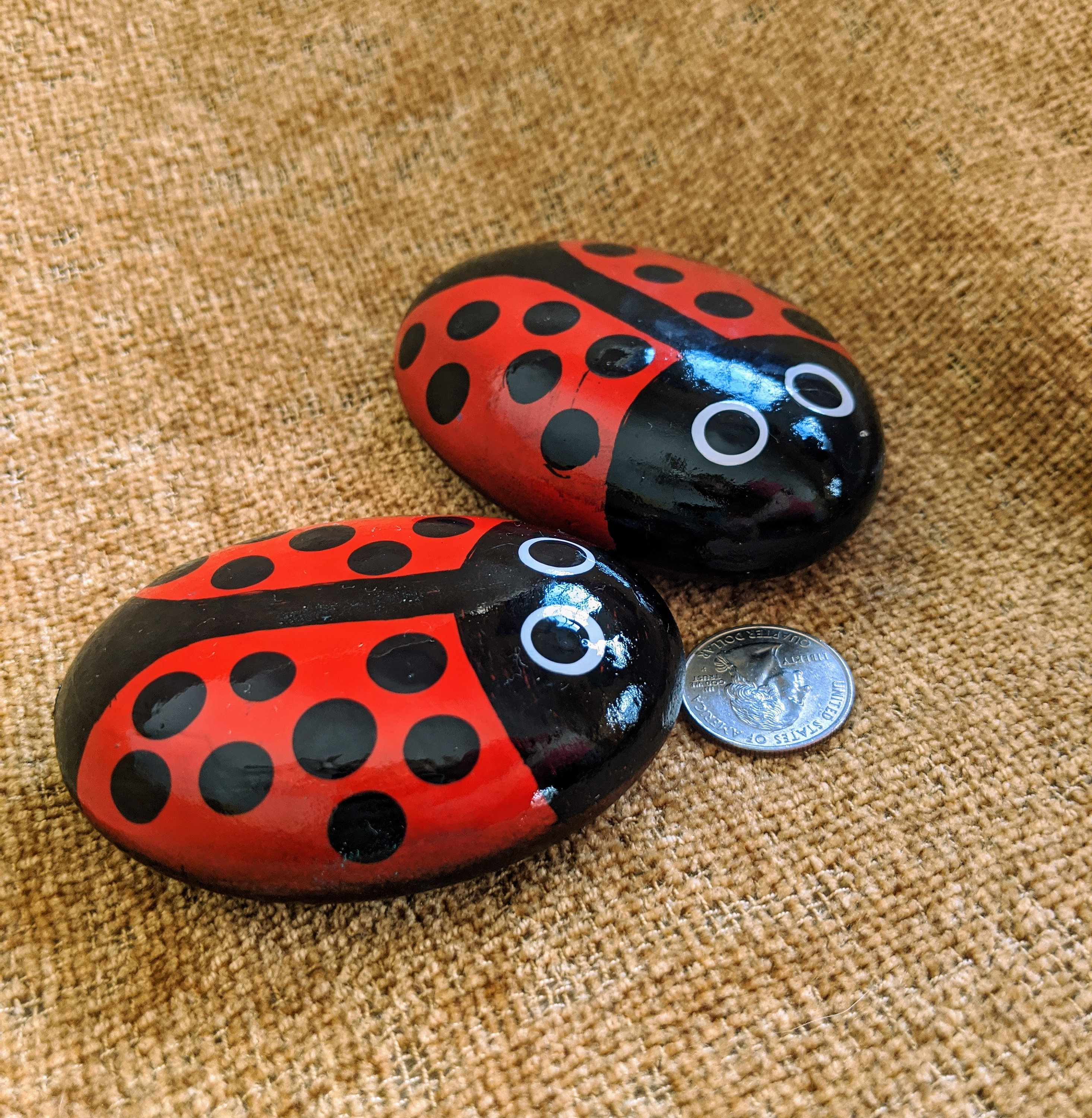 Large Lady Bug rocks Garden Stones Home Decorner | Etsy