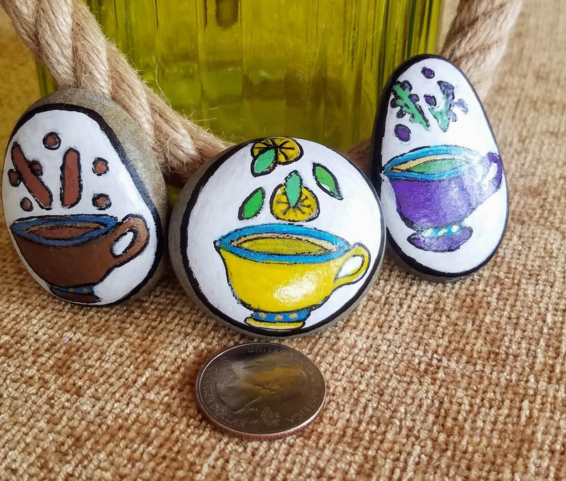 Painted Rock Tea Assortment Gift for Tea Lover Tea Themed - Etsy