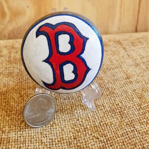 Boston Red Sox Painted Rock | Painted Sports Logo | Perfect Gift for ...