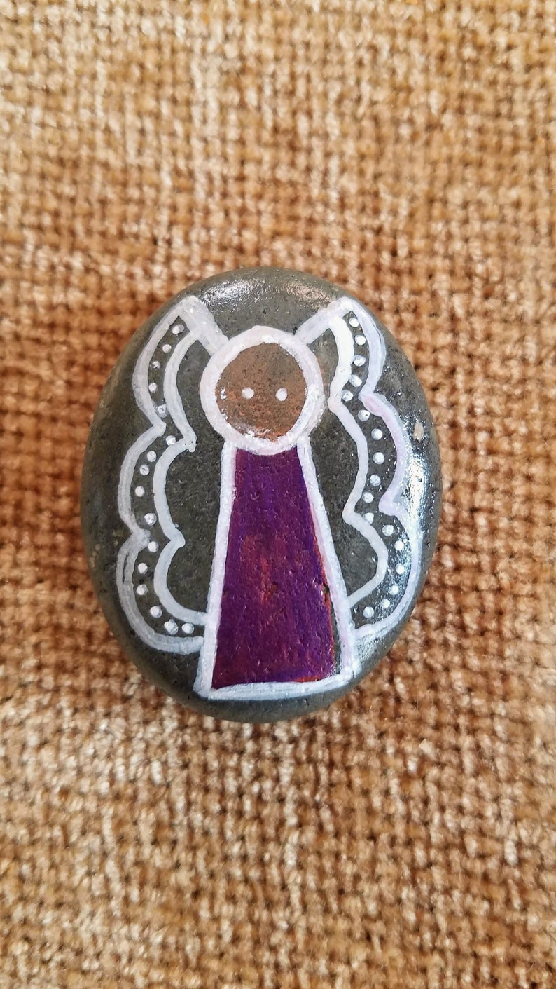 Pocket Angel Angel Painted Rock Art Stone Gift for Her - Etsy