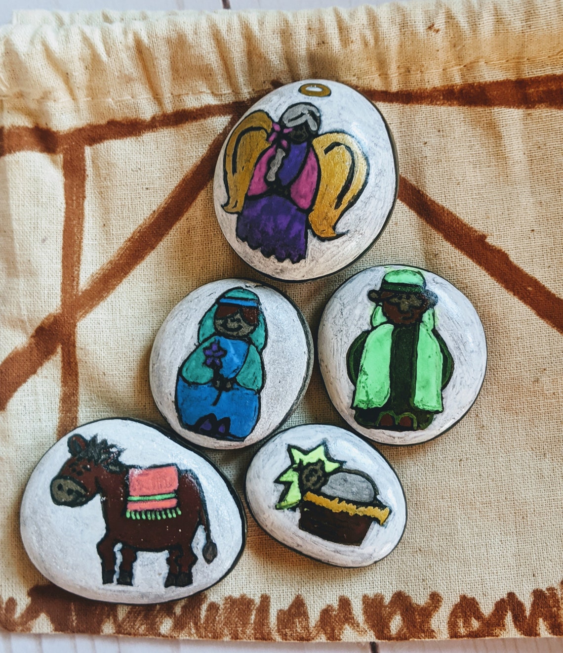 Painted Rock Nativity Story Stones Montessori Style Christmas - Etsy