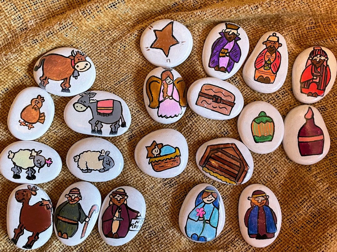 Painted Rock Nativity Story Stones, Montessori Christmas Gift - Etsy