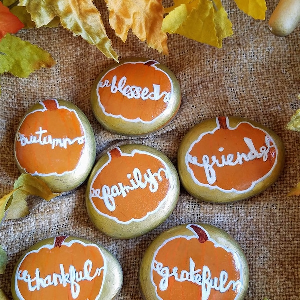 Pumpkin Painted Rocks - Etsy