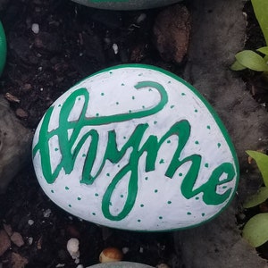 Herb Garden Stones, Painted Rock, Herb Marker, Garden Club Gift ...