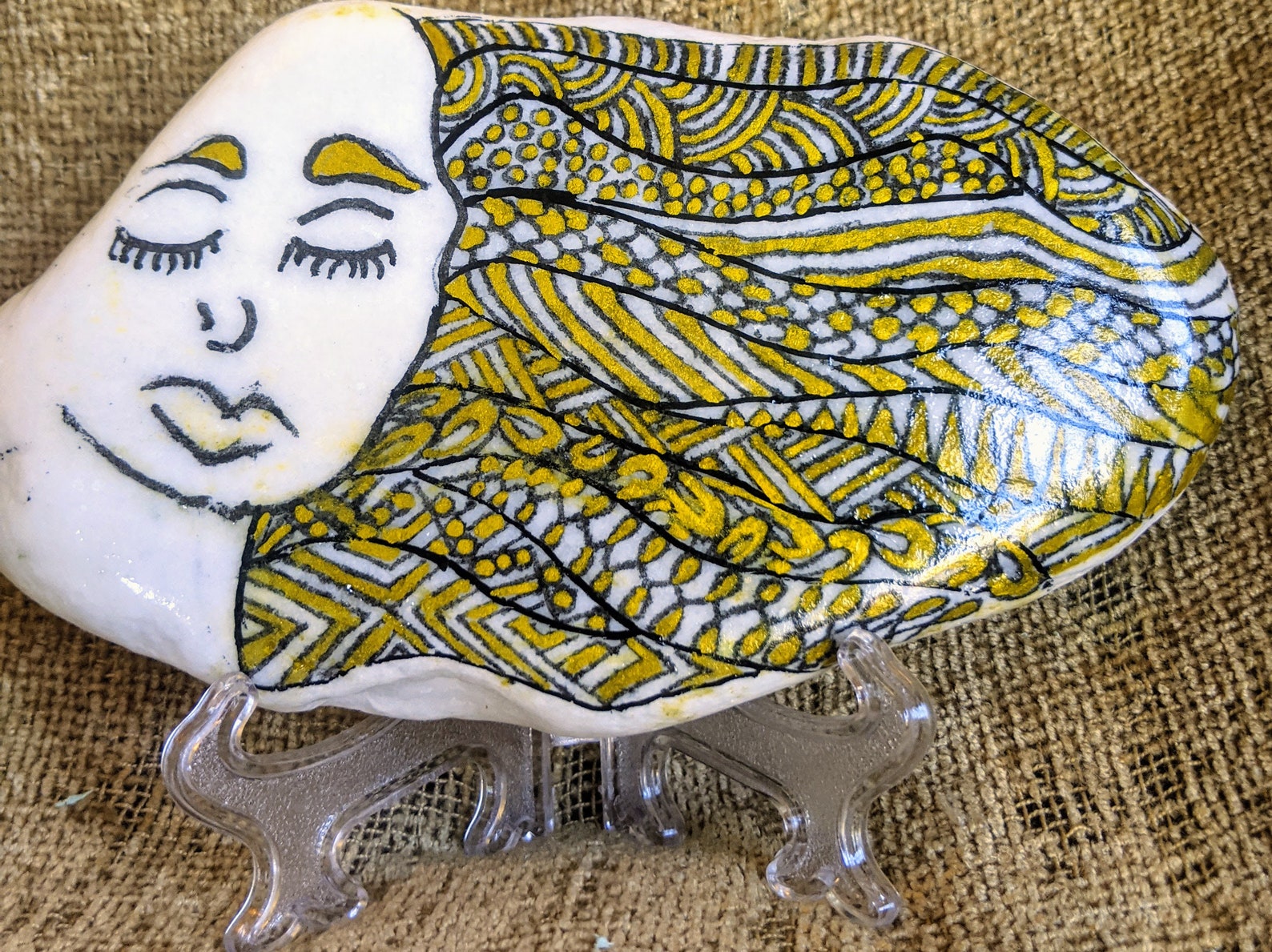 Woman With Zentangle Hair Pretty Lady Zentangle Ladies Face - Etsy