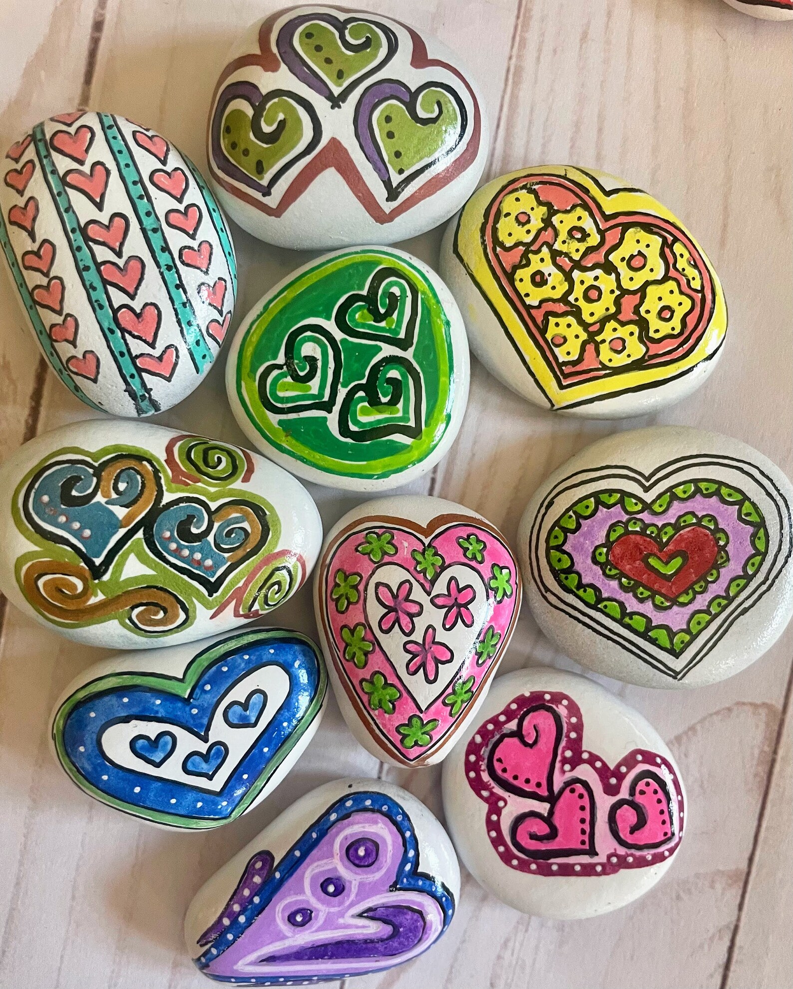 Assortment of Painted Rocks Valentine's Rocks Hand - Etsy