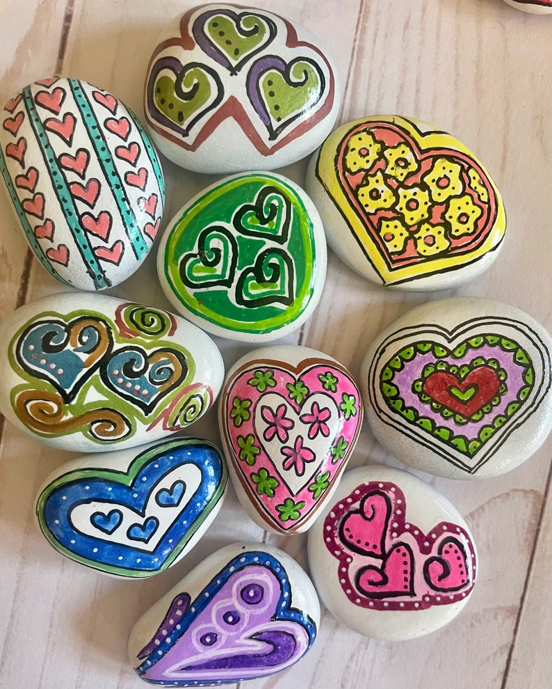 Assortment of Painted Rocks Valentine's Rocks Hand - Etsy