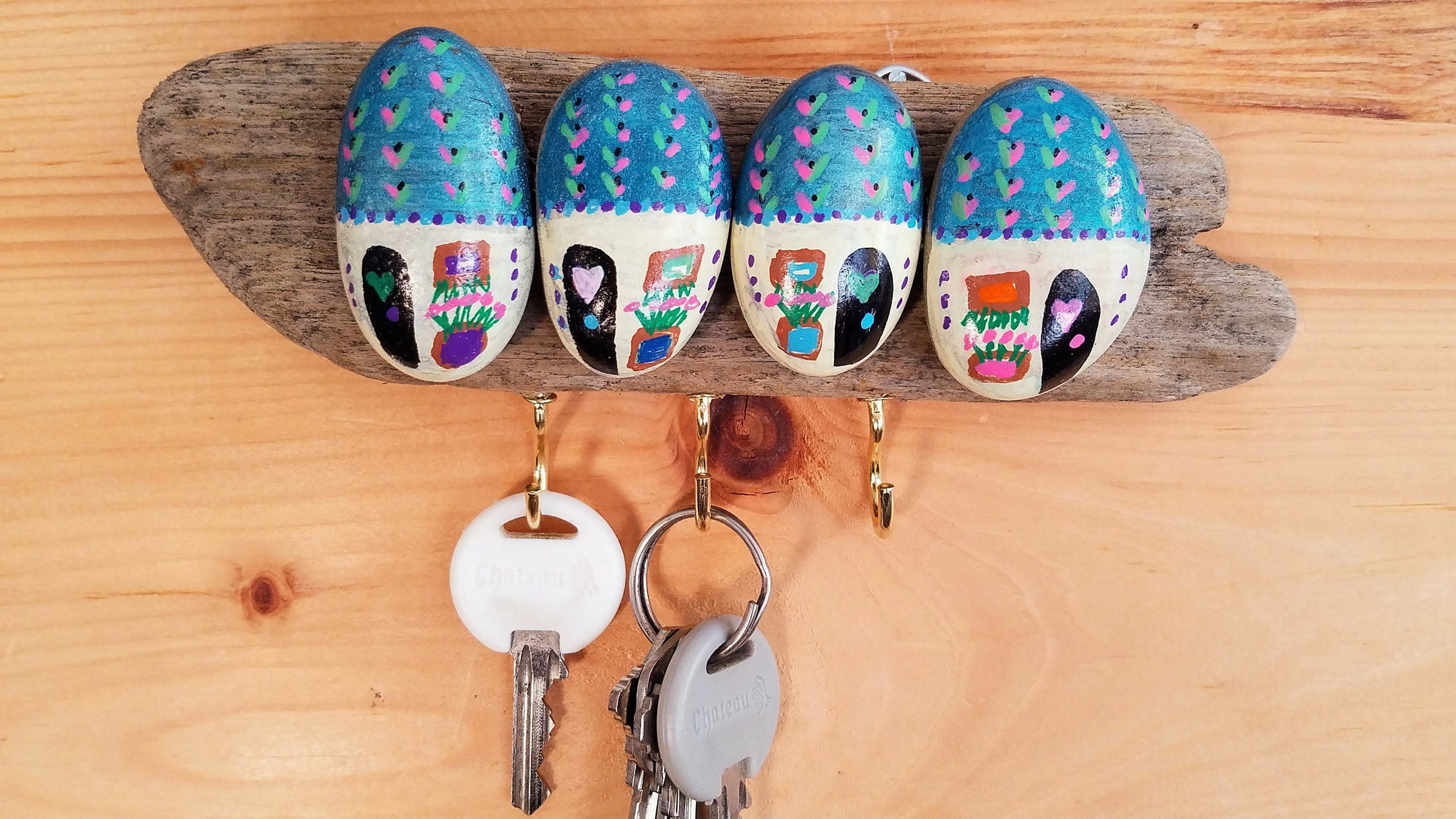 Painted Rock Houses Key Hanger Housewarming Gift - Etsy