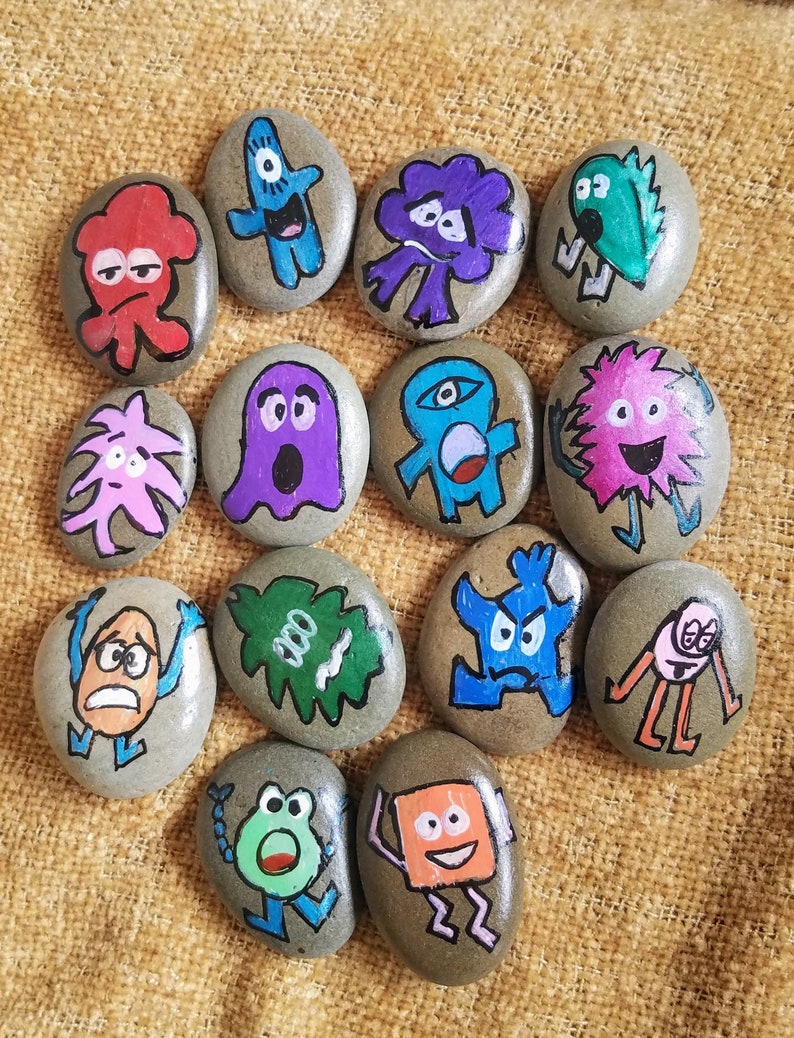 Monster Story Stones Emotion Monsters Emotional Literacy | Etsy